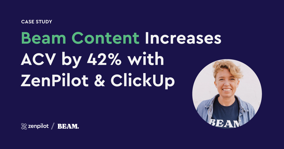 Beam Content Increases Annual Contract Value by 42% with ZenPilot and ClickUp